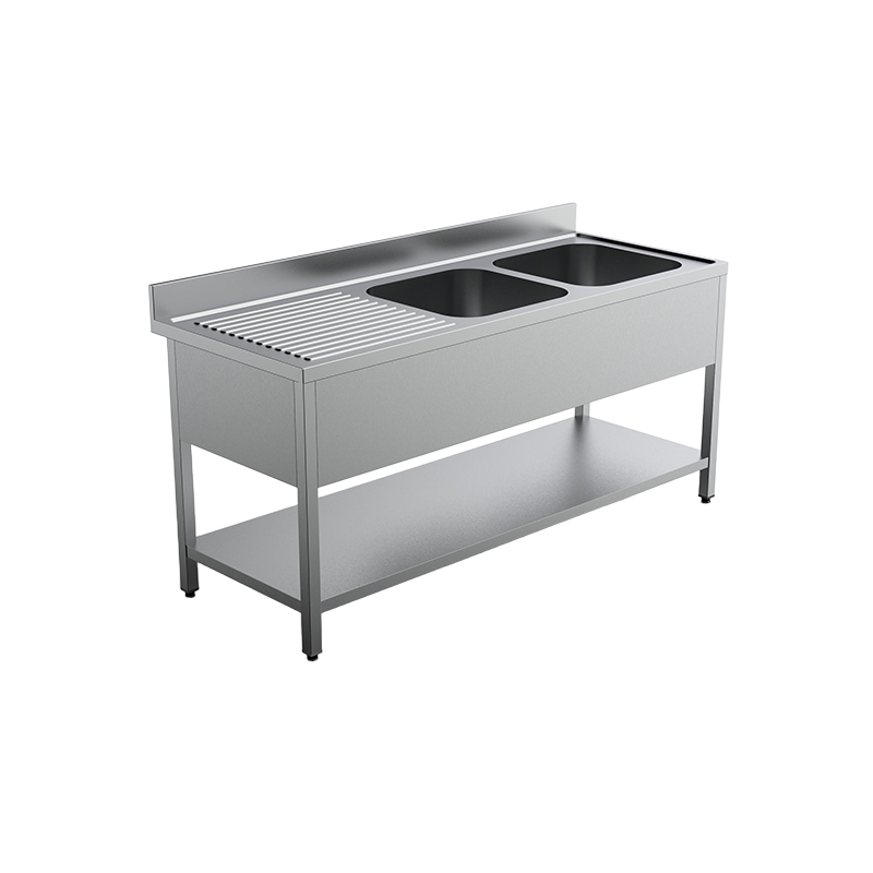 Okkinox Industrial Kitchen - Single Bowl Sink with Double Hinged Doors