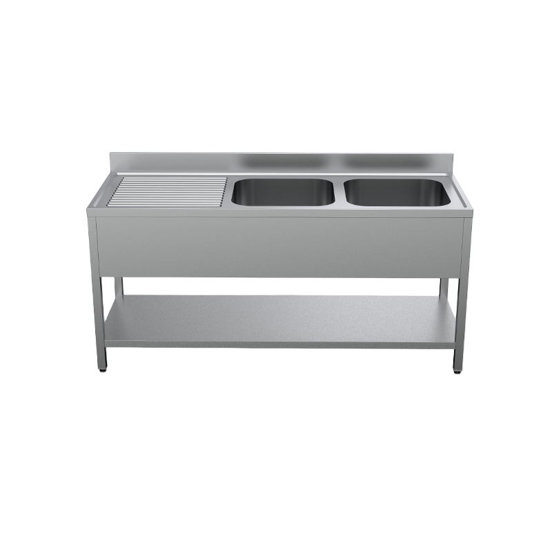 Okkinox Industrial Kitchen - Single Bowl Sink with Double Hinged Doors